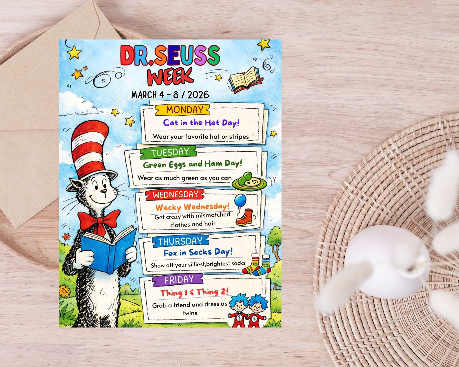 Editable Dr. Seuss Template | School Reading Flyer | Printable ...
