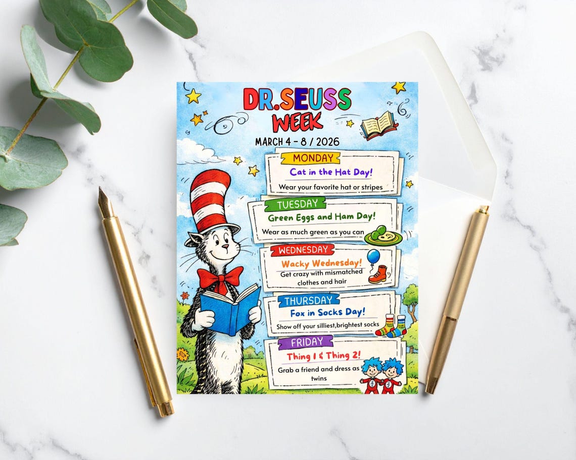 Editable Dr. Seuss Template | School Reading Flyer | Printable ...