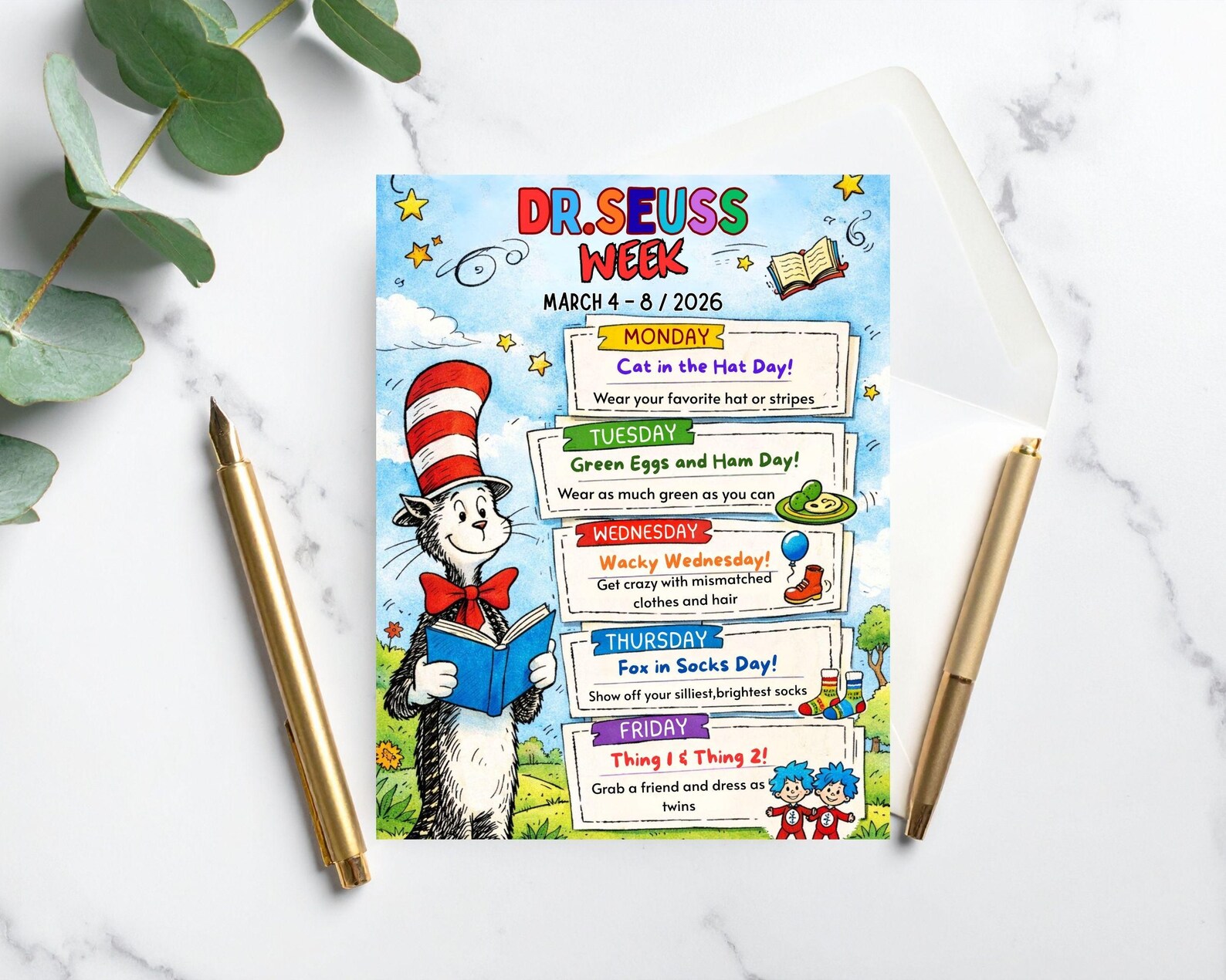 Editable Dr. Seuss Template | School Reading Flyer | Printable ...