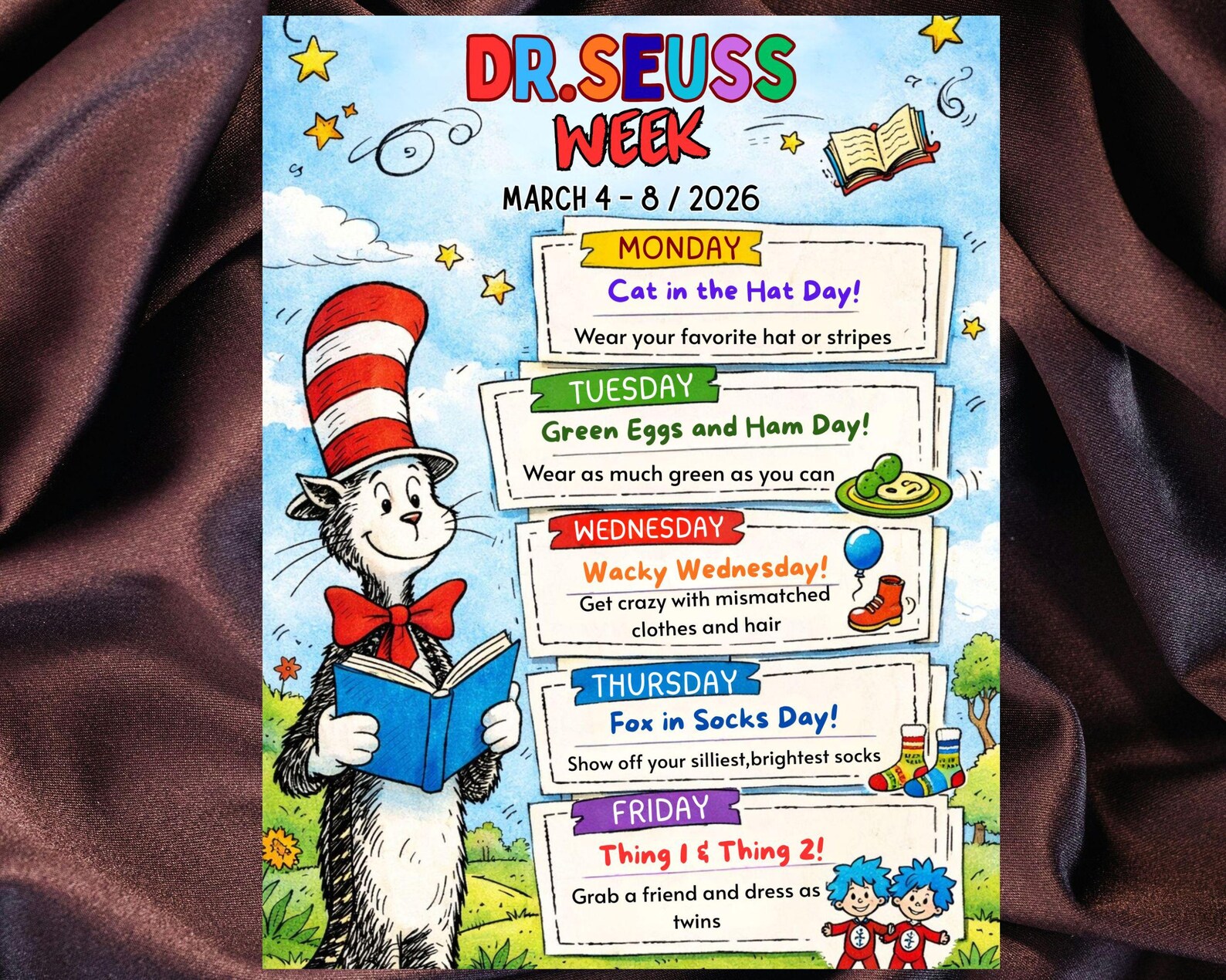 Editable Dr. Seuss Template | School Reading Flyer | Printable ...