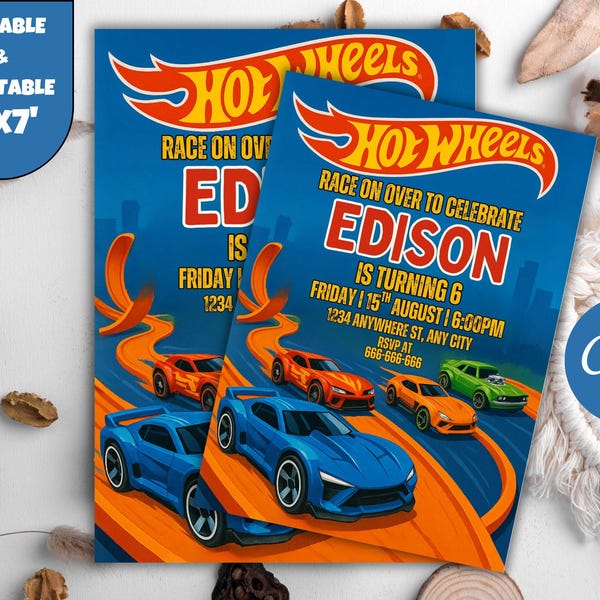 Hot Wheels Birthday Png Canva Editable - Etsy