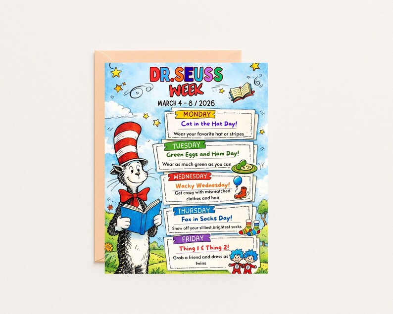 Editable Dr. Seuss Template | School Reading Flyer | Printable ...