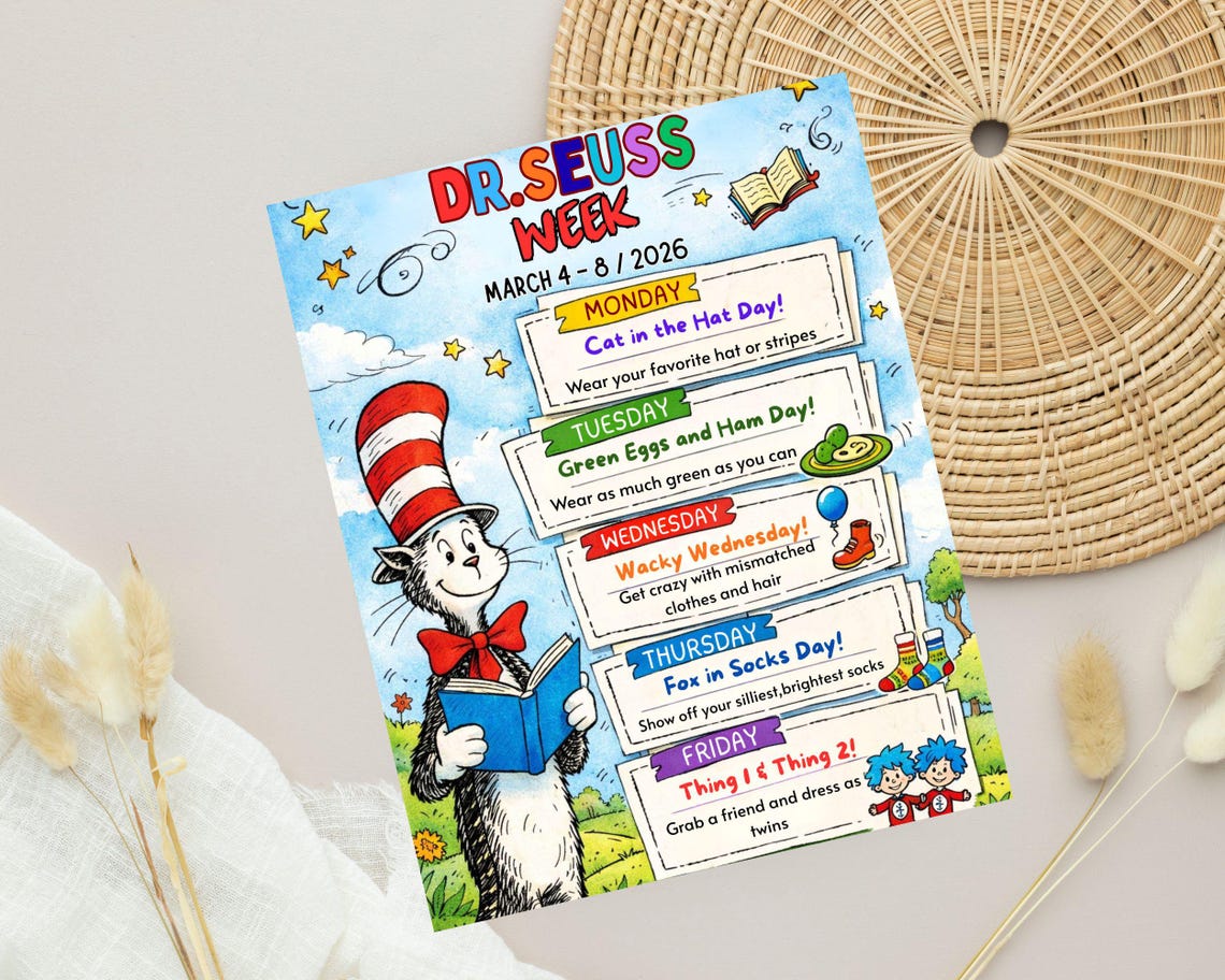 Editable Dr. Seuss Template | School Reading Flyer | Printable ...