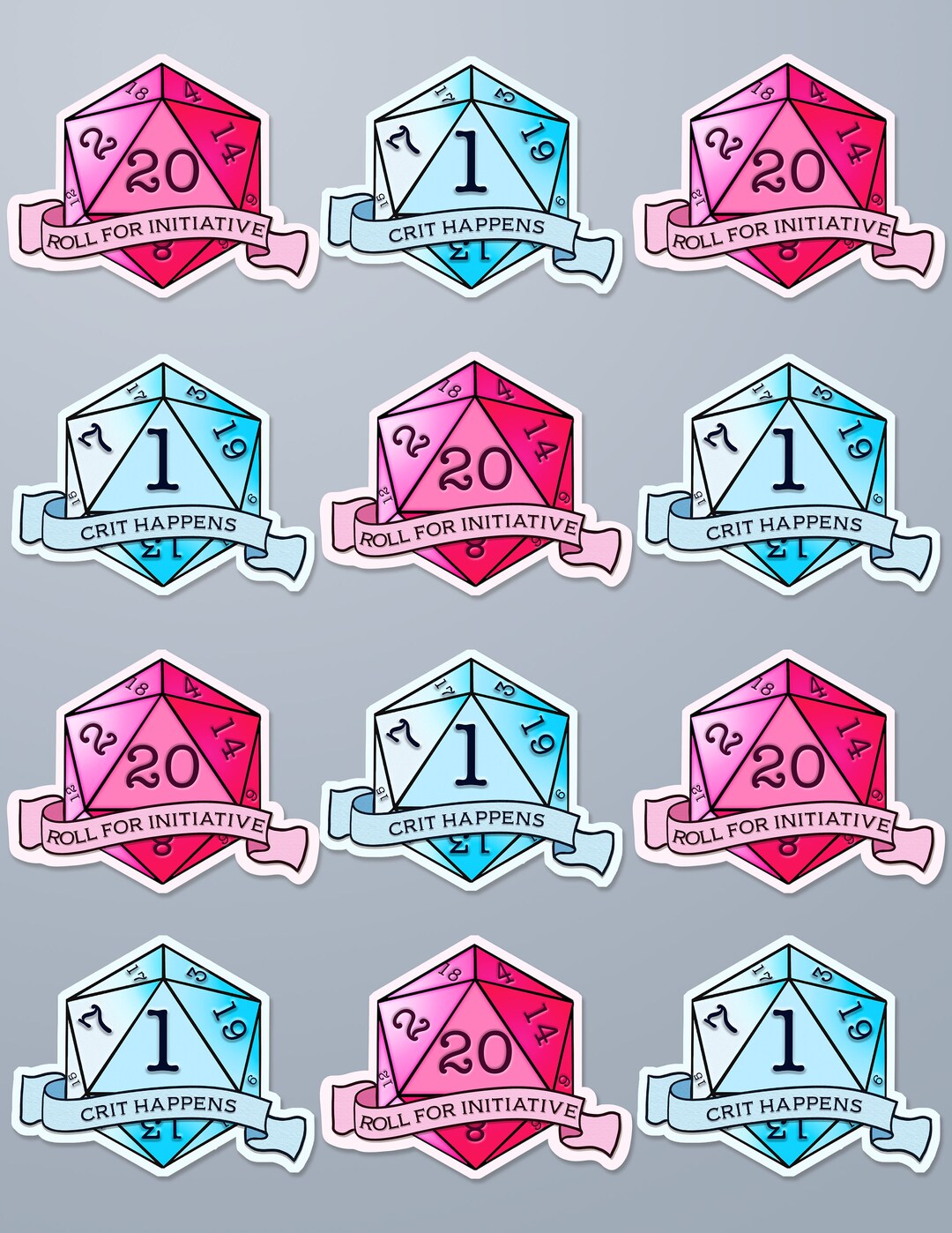 Dungeons and Dragons Dice Stickers - Etsy