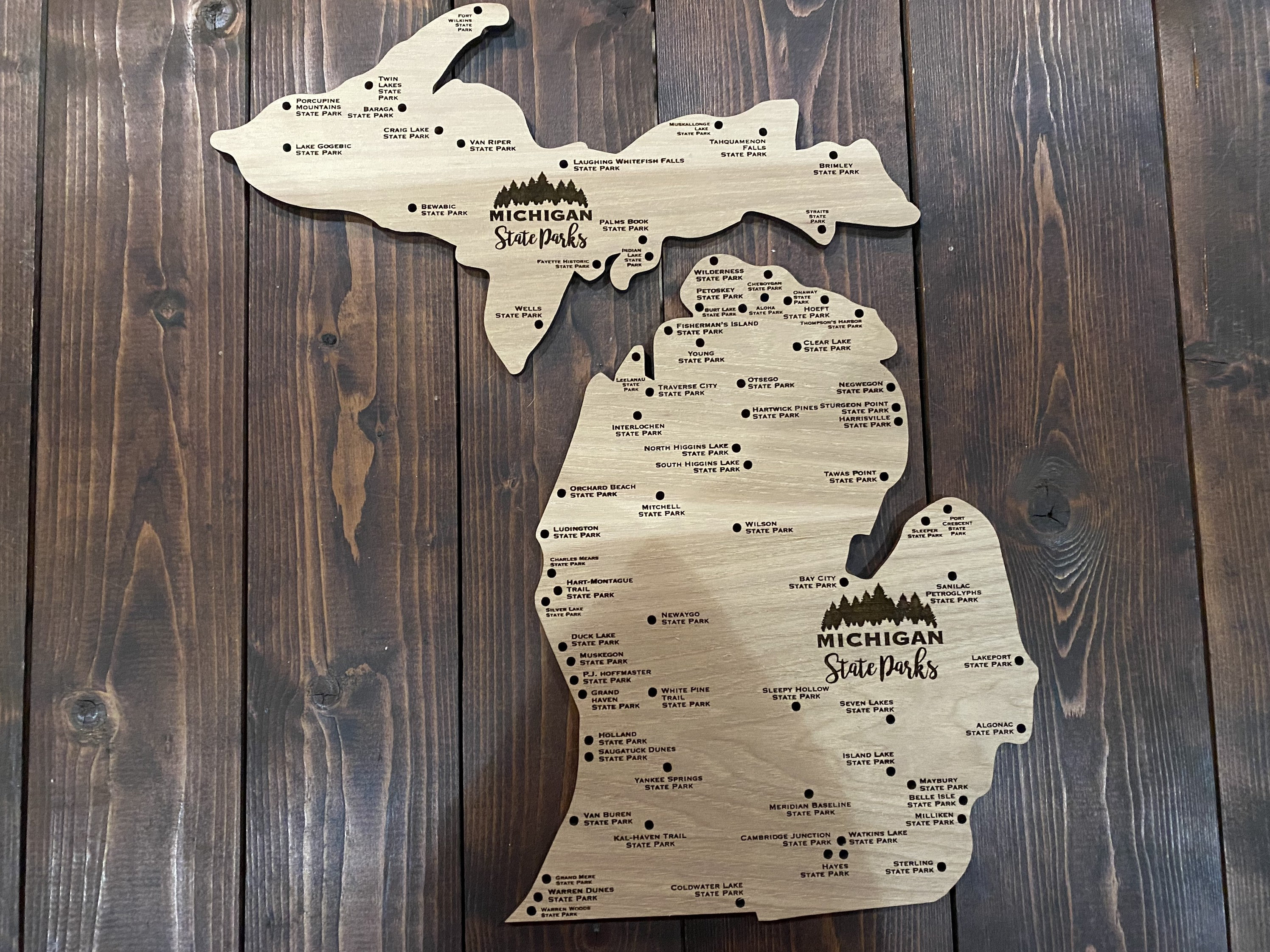 Michigan State Parks Sign I Michigan State Parks Map-choose Your Wood ...