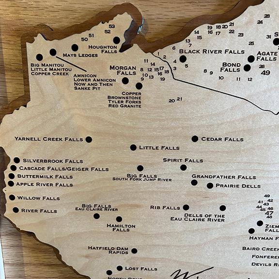 Wisconsin & Upper Peninsula Waterfall Map - Etsy