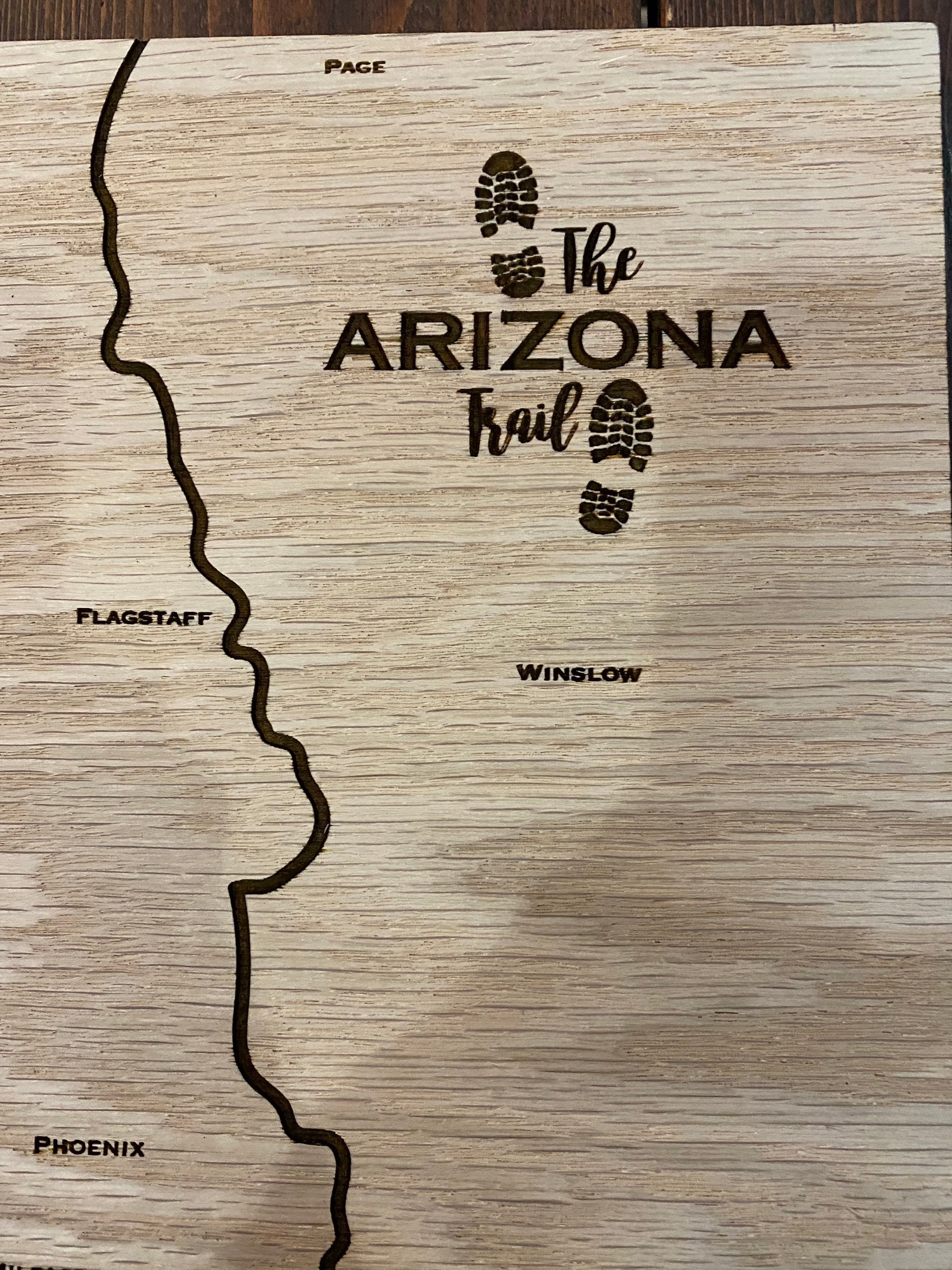 The Arizona Trail Sign I the Arizona Trail Map-choose Your Wood - Etsy