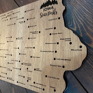 Iowa State Parks Sign I Iowa State Park Map-choose Your Wood - Etsy