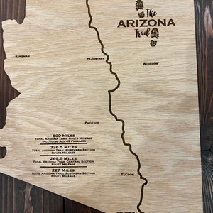 The Arizona Trail Sign I the Arizona Trail Map-choose Your Wood - Etsy