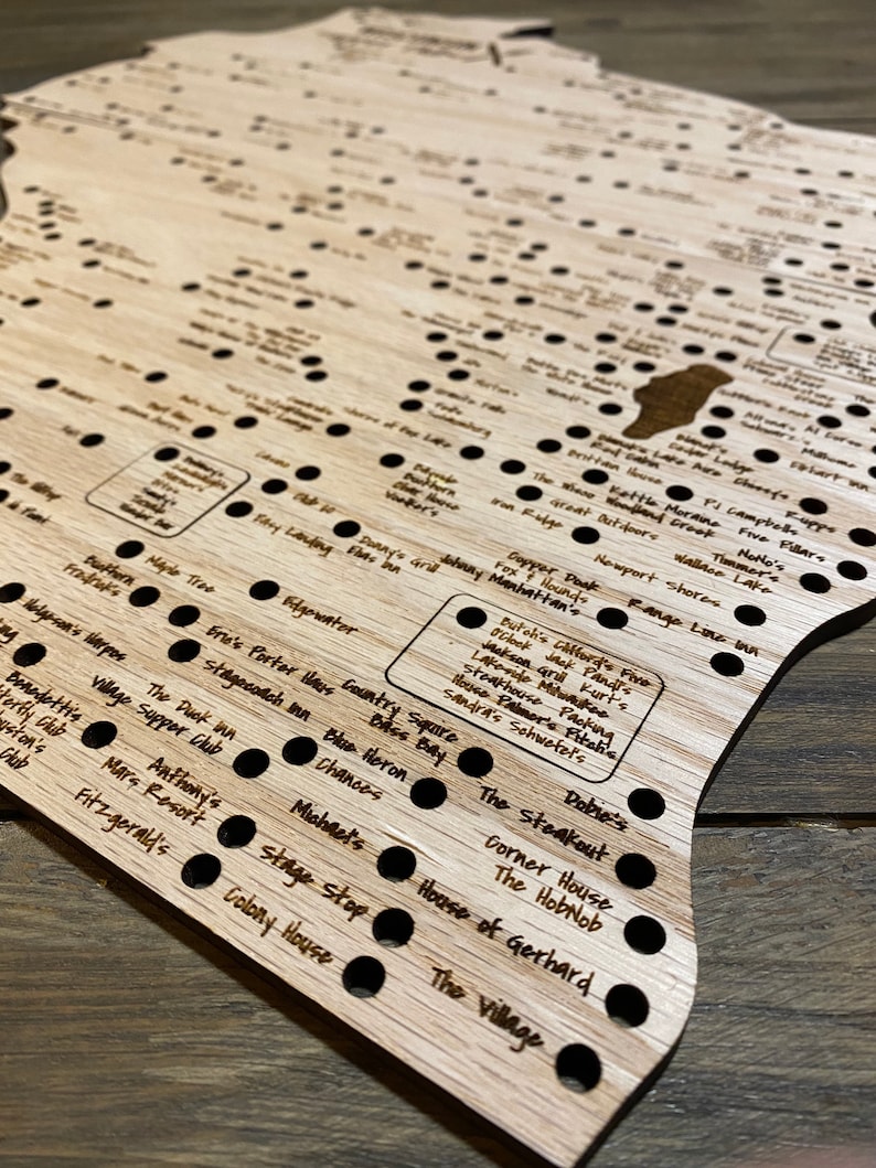Wisconsin Supper Club Map Sign-choose Your Wood - Etsy
