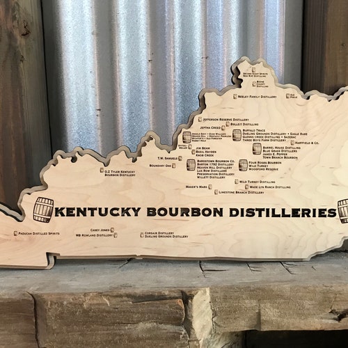 Kentucky Distilleries Map - Etsy
