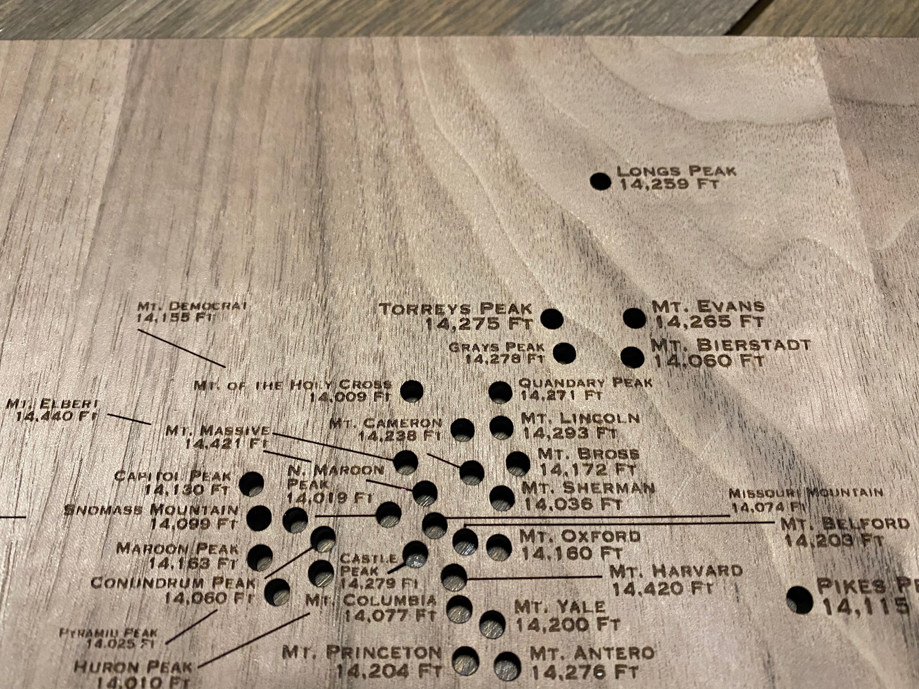 Colorado 14ers Sign I Colorado 14ers Map-choose Your Wood - Etsy