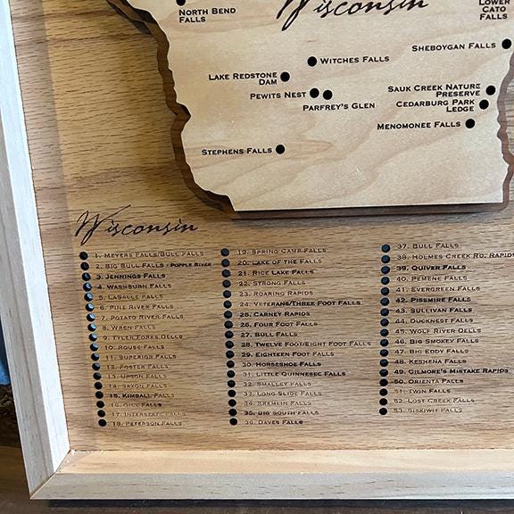 Wisconsin & Upper Peninsula Waterfall Map - Etsy
