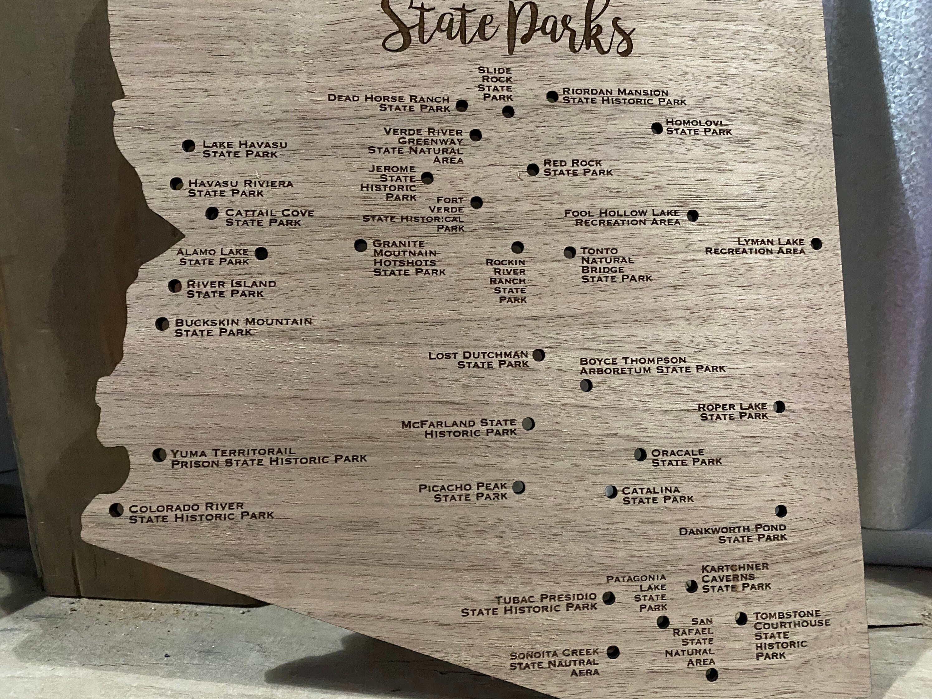 Arizona State Parks Sign I Arizona State Park Map-choose Your Wood - Etsy