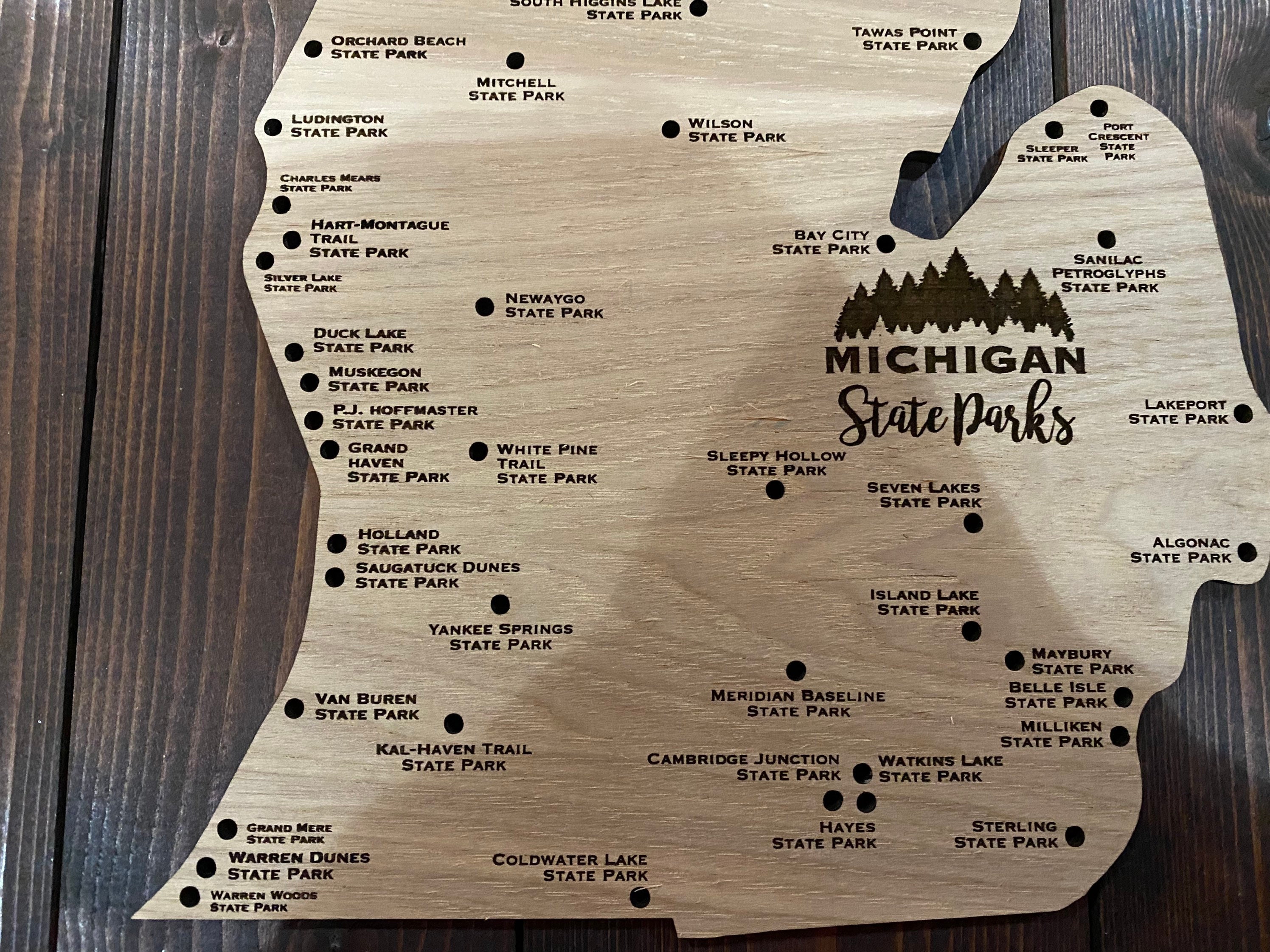 Michigan State Parks Sign I Michigan State Parks Map-choose - Etsy