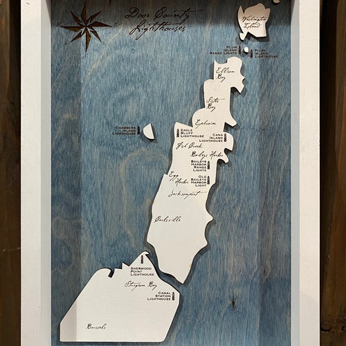 Door County Wisconsin Watercolor Fun Map Art Print by James - Etsy