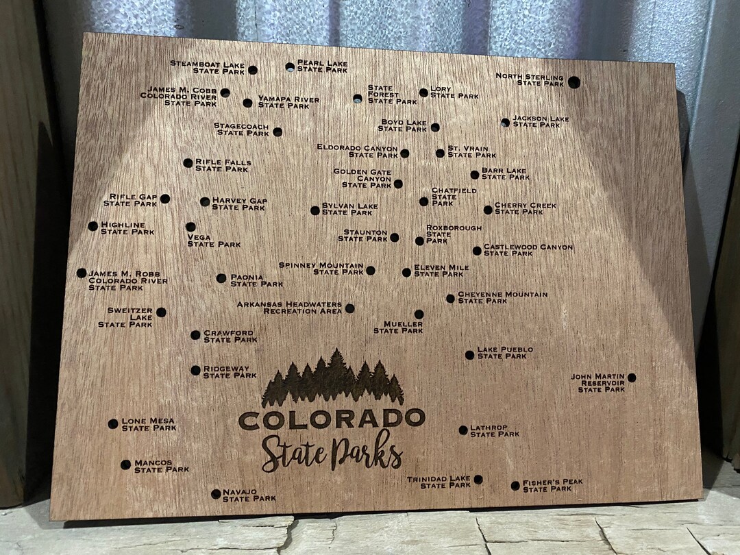Colorado State Parks Sign I Colorado State Park Map-choose Your Wood - Etsy