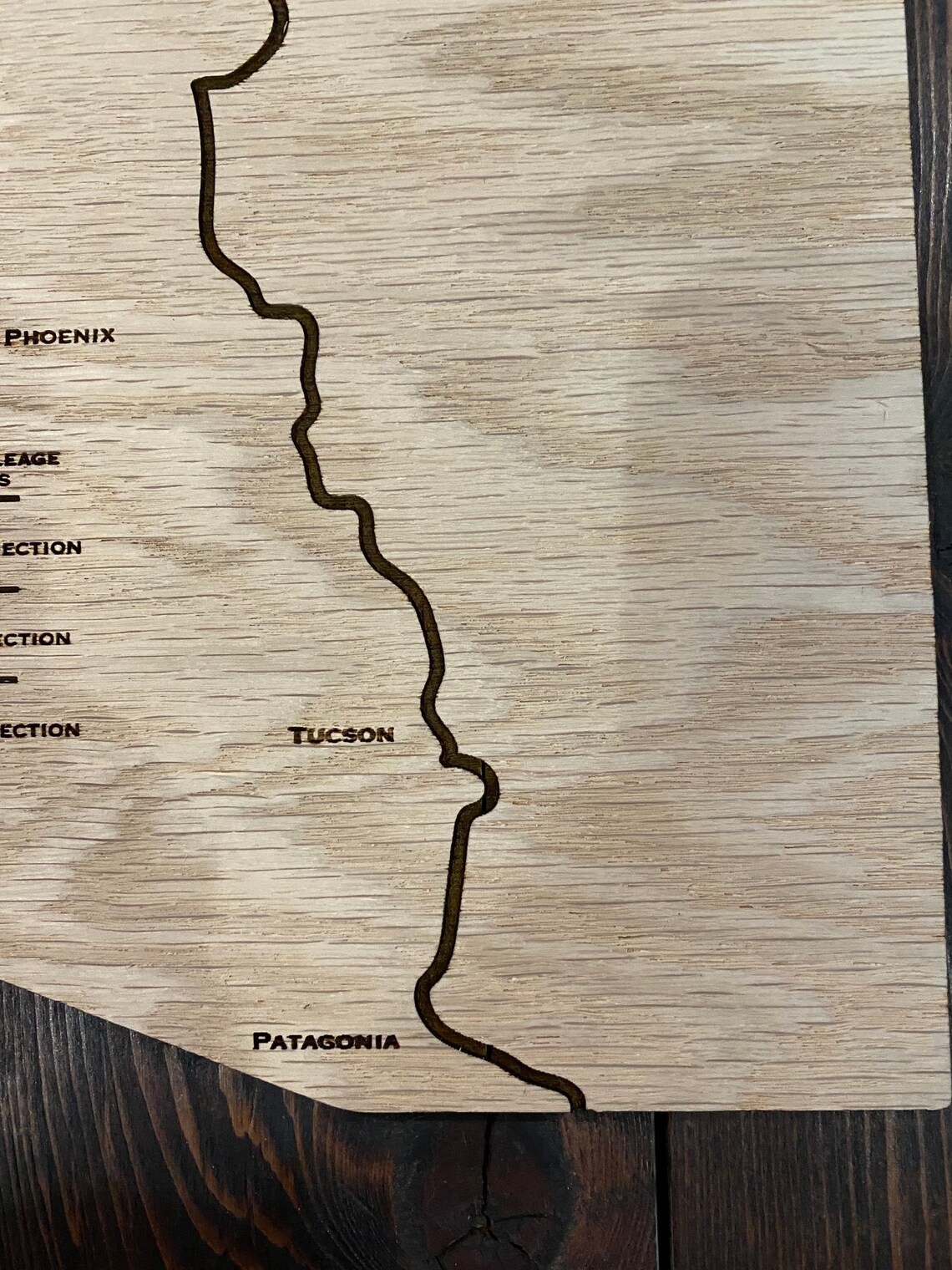 The Arizona Trail Sign I the Arizona Trail Map-choose Your Wood - Etsy