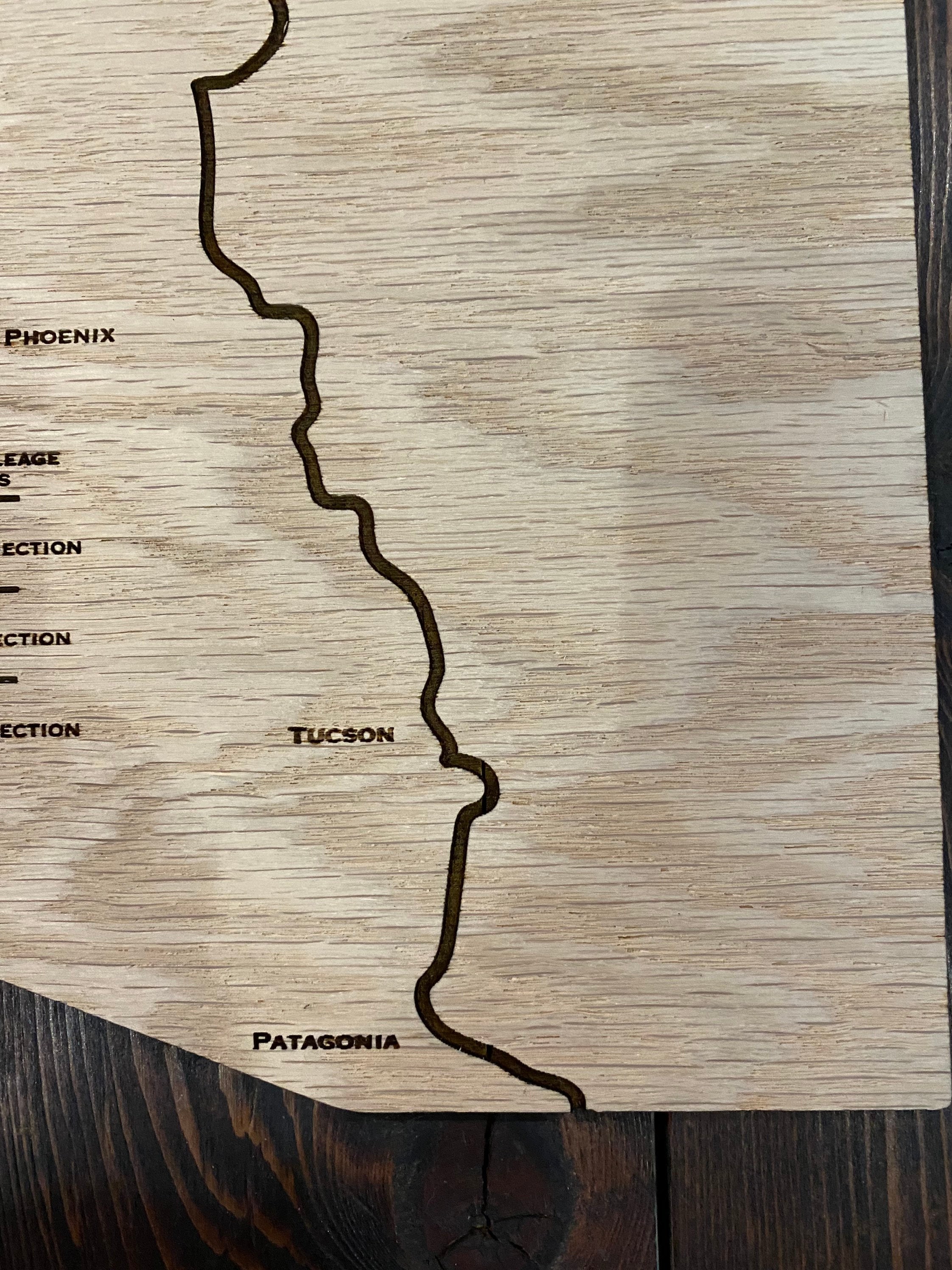 The Arizona Trail Sign I the Arizona Trail Map-choose Your Wood - Etsy