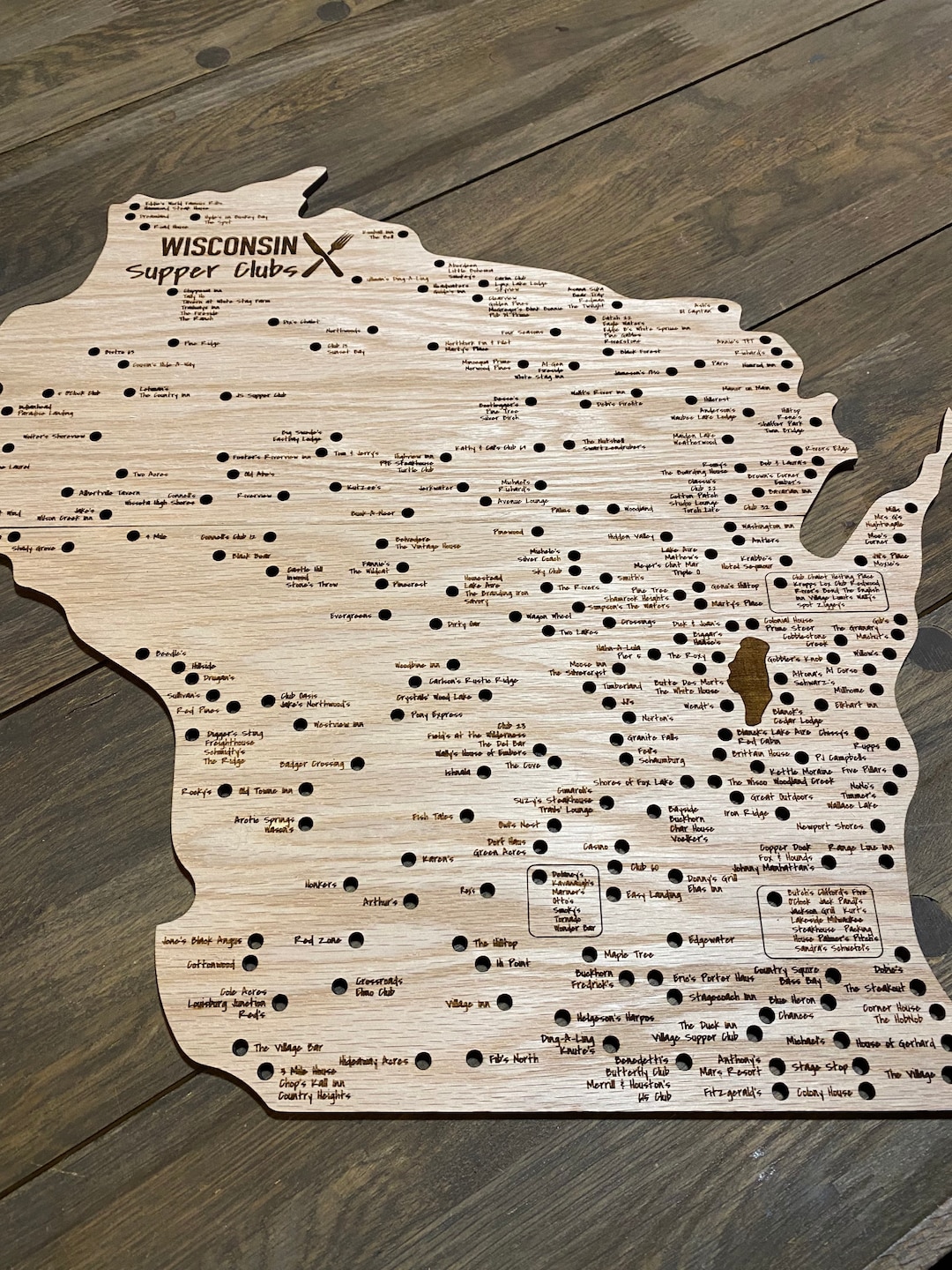 Wisconsin Supper Club Map Sign-choose Your Wood - Etsy