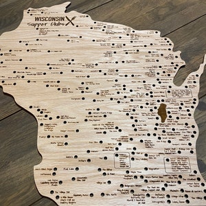 Wisconsin Supper Club Map Sign-choose Your Wood - Etsy