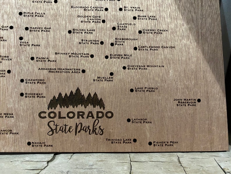 Colorado State Parks Sign I Colorado State Park Map-choose Your Wood - Etsy