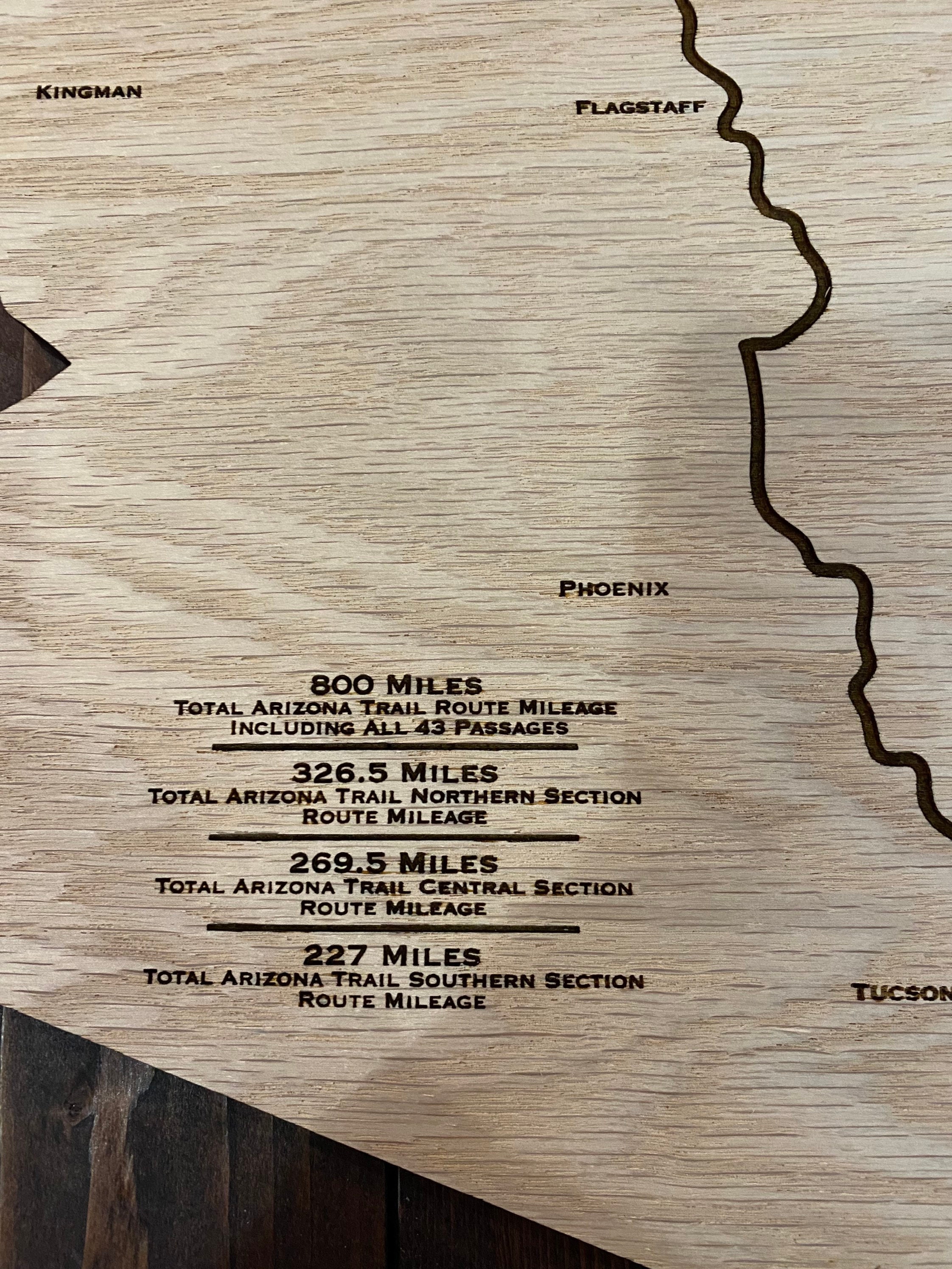 The Arizona Trail Sign I the Arizona Trail Map-choose Your Wood - Etsy