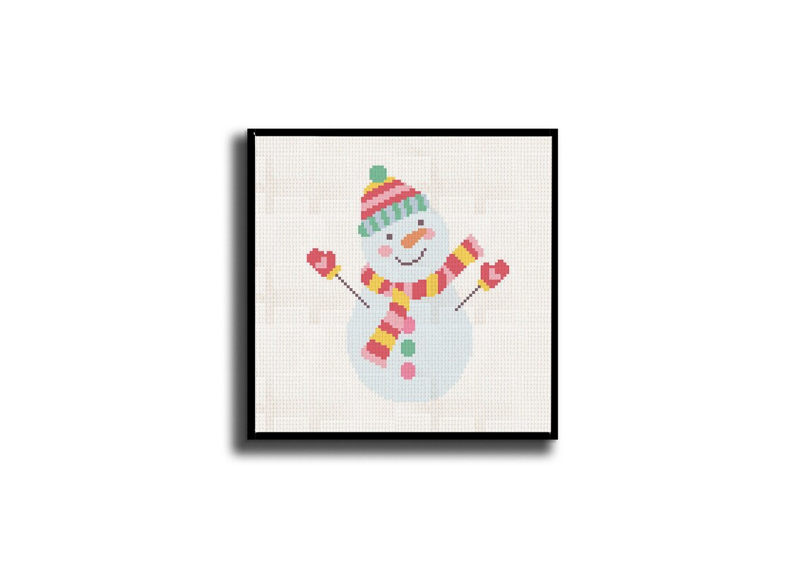 Snowman Cross Stitch Pattern PDF – Christmas – Quick Stitch Project - Etsy