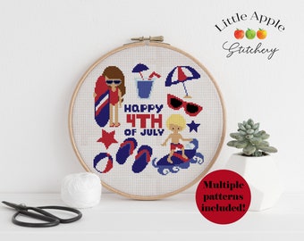 4th of July Cross Stitch Pattern, Independence Day Cross Stitch Pattern ...