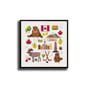 Canada Cross Stitch Pattern PDF – Canadian Flag - Etsy
