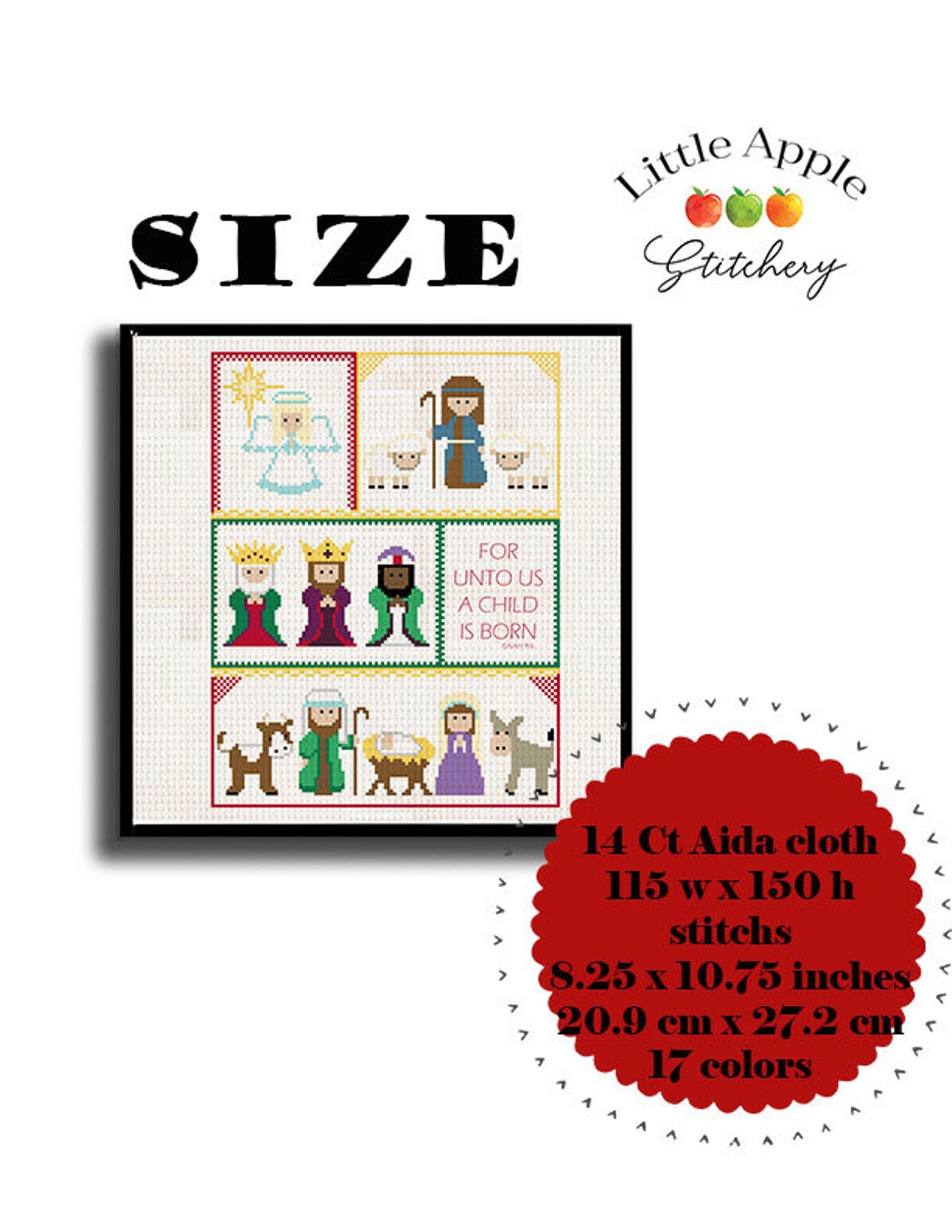 Christmas Nativity Cross Stitch Pattern PDF Religious - Etsy