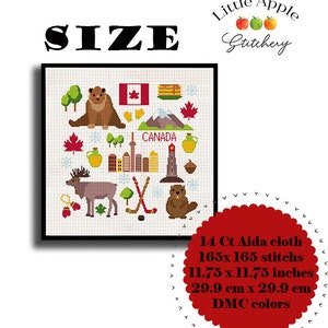 Canada Cross Stitch Pattern PDF – Canadian Flag - Etsy