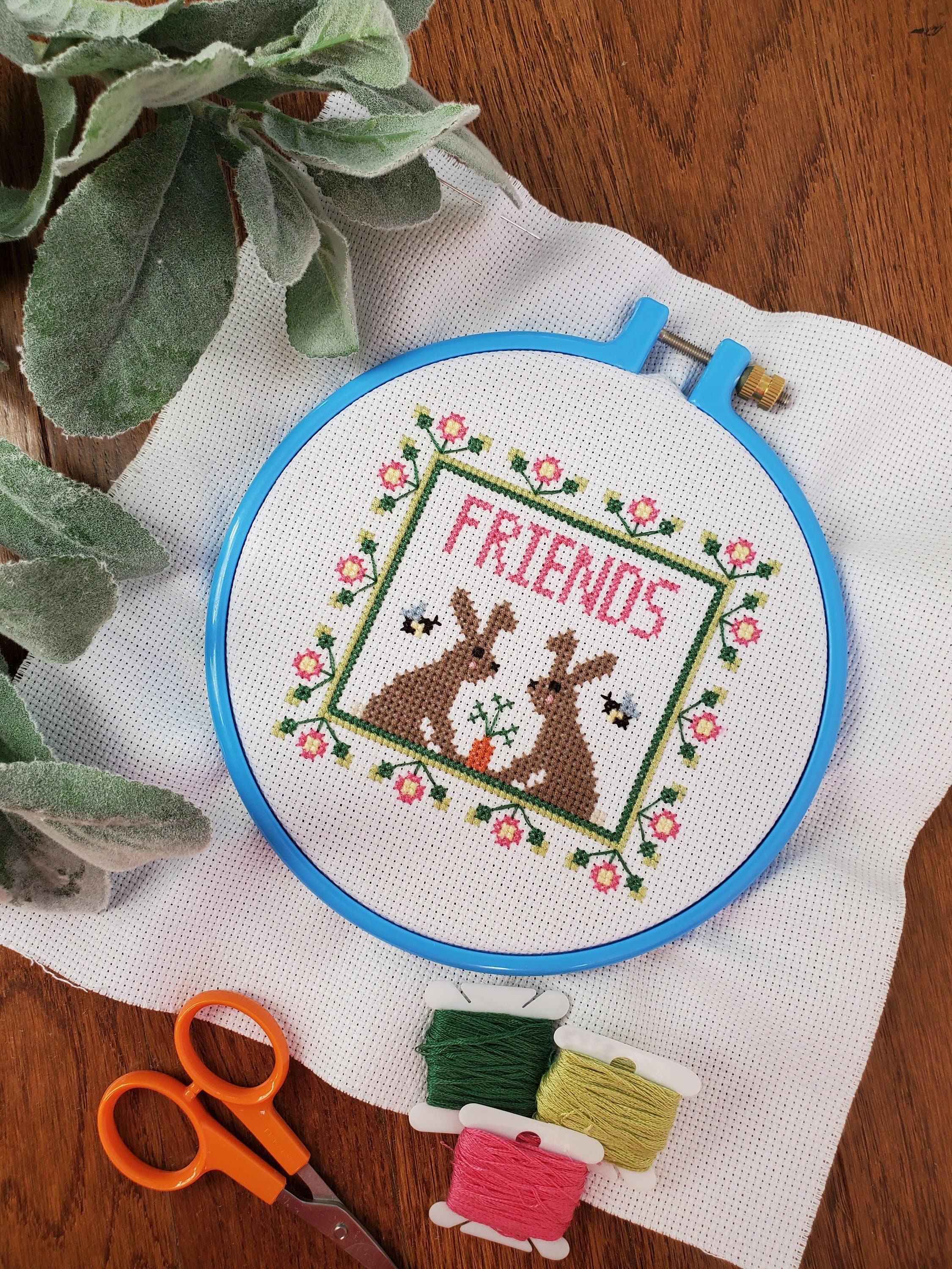 Friendship Cross Stitch Pattern Bunny Quick Stitch Project | Etsy