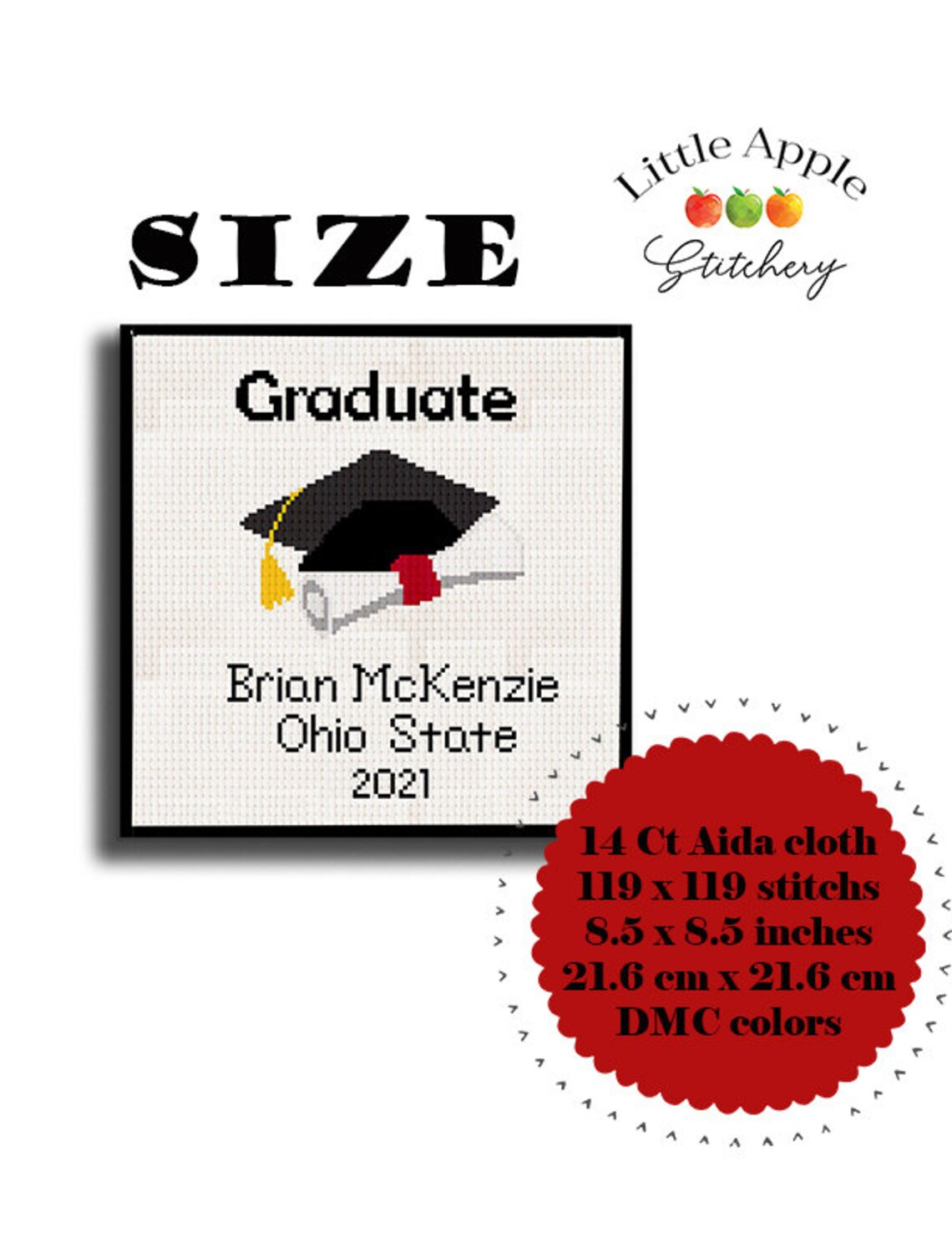 Graduation Cross Stitch Pattern PDF - Etsy