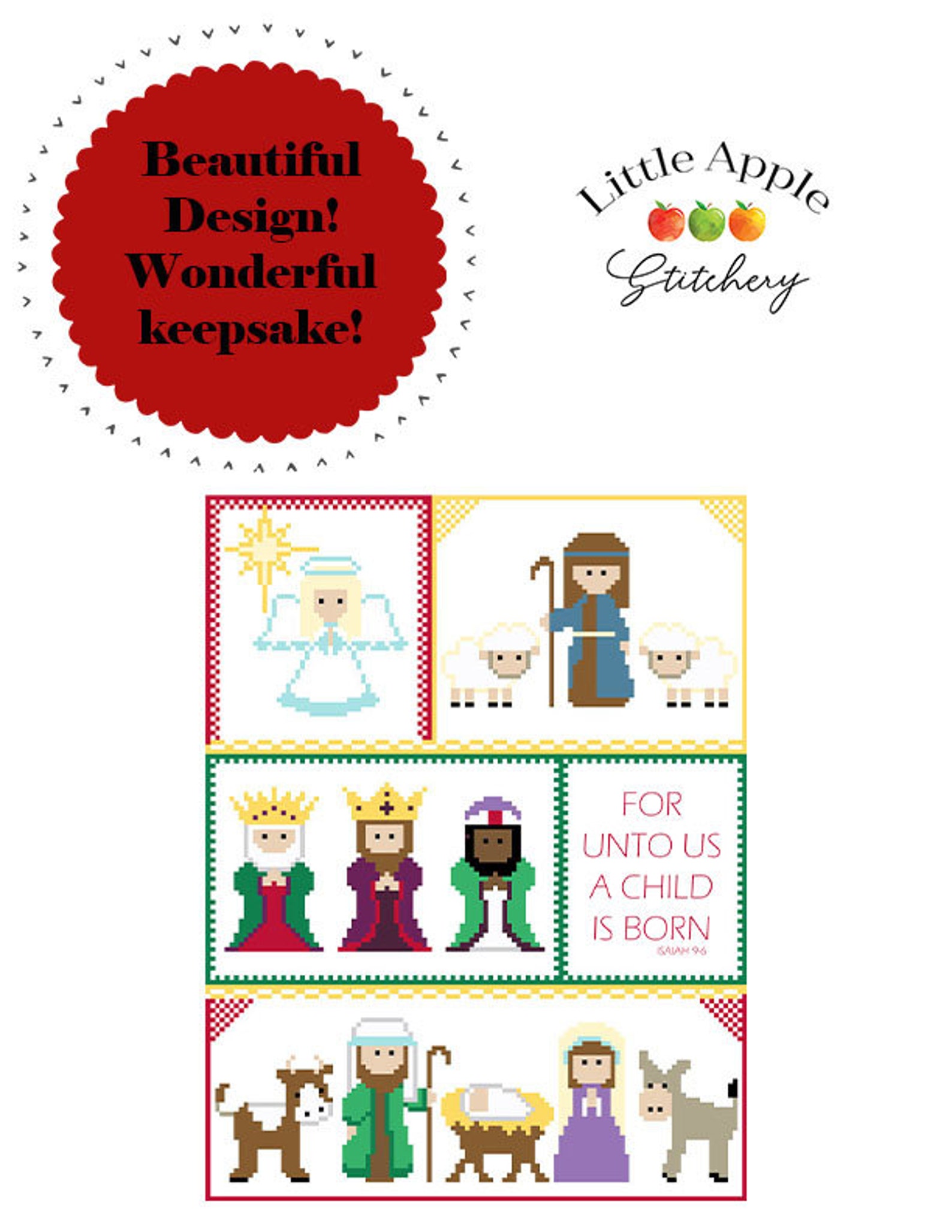 Christmas Nativity Cross Stitch Pattern PDF Religious | Etsy