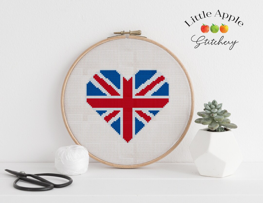 Union Jack Cross Stitch Pattern PDF – United Kingdom Flag – Beginner - Etsy