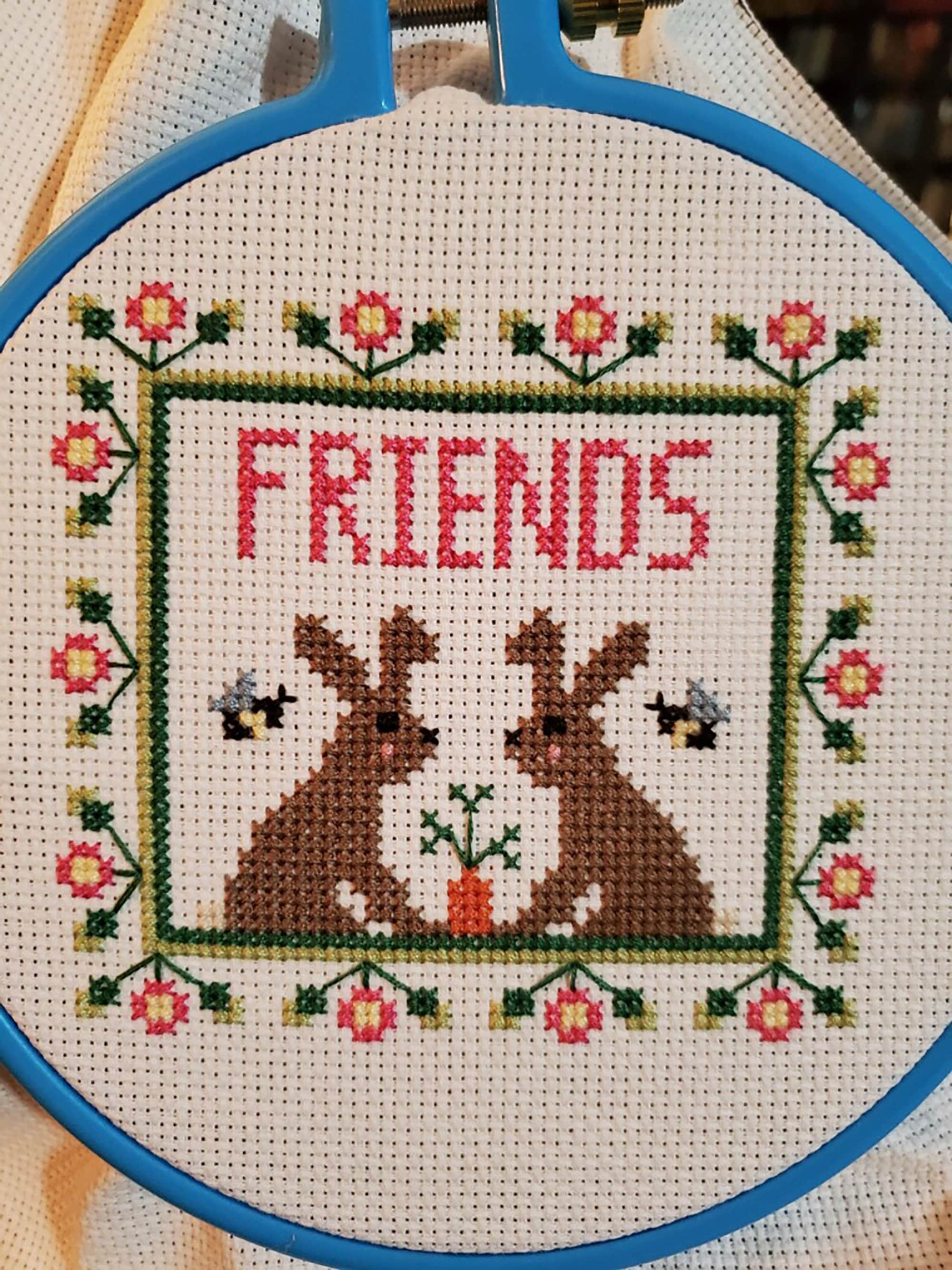 Friendship Cross Stitch Pattern Bunny Quick Stitch Project | Etsy
