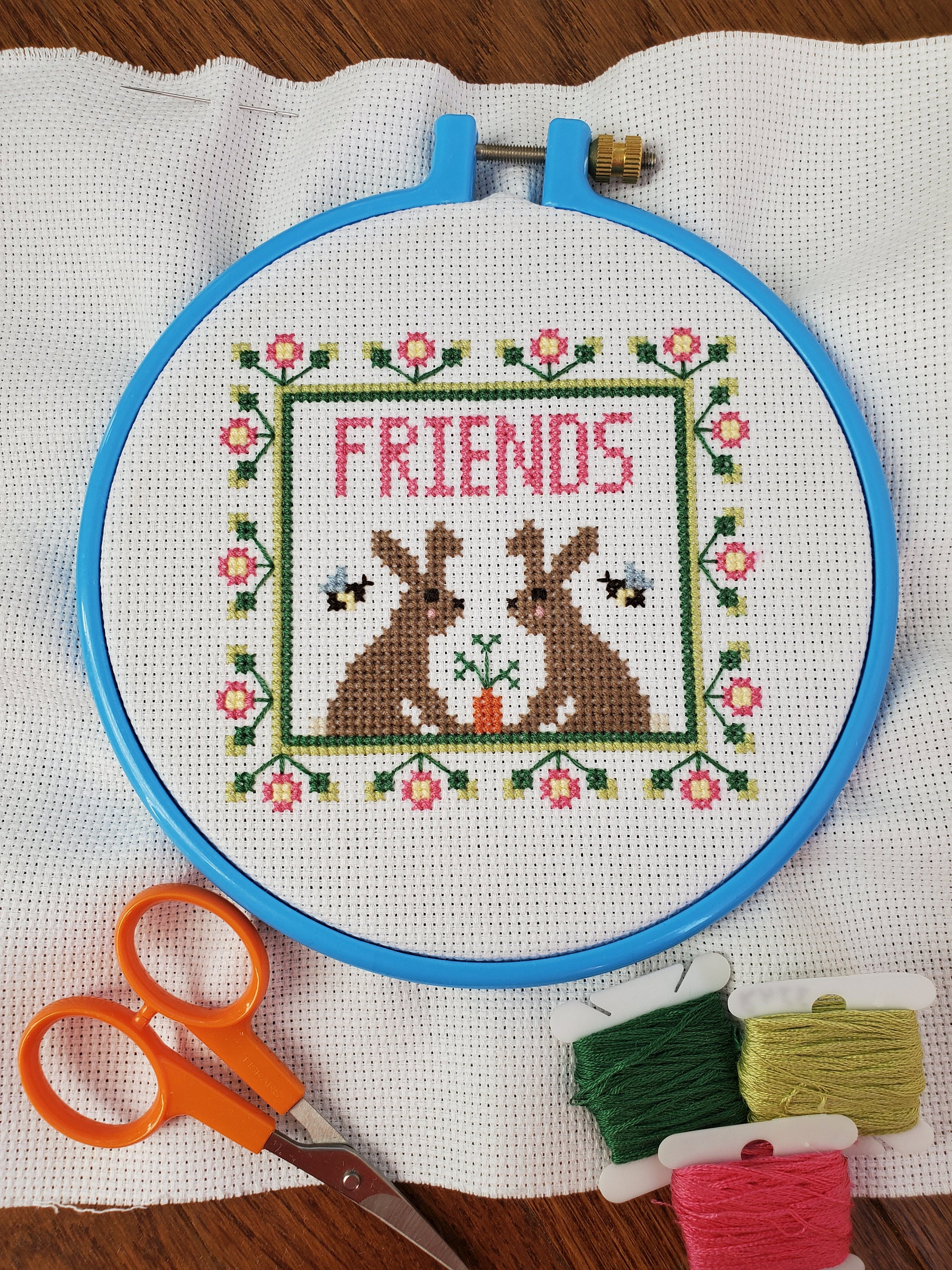 Friendship Cross Stitch Pattern Bunny Quick Stitch Project | Etsy