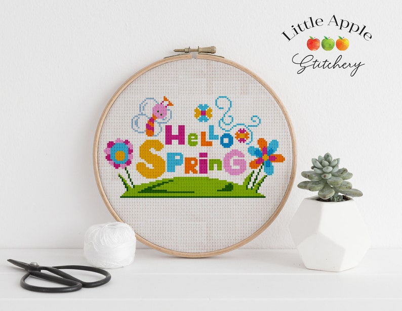 Springtime Cross Stitch Pattern PDF spring Floral - Etsy