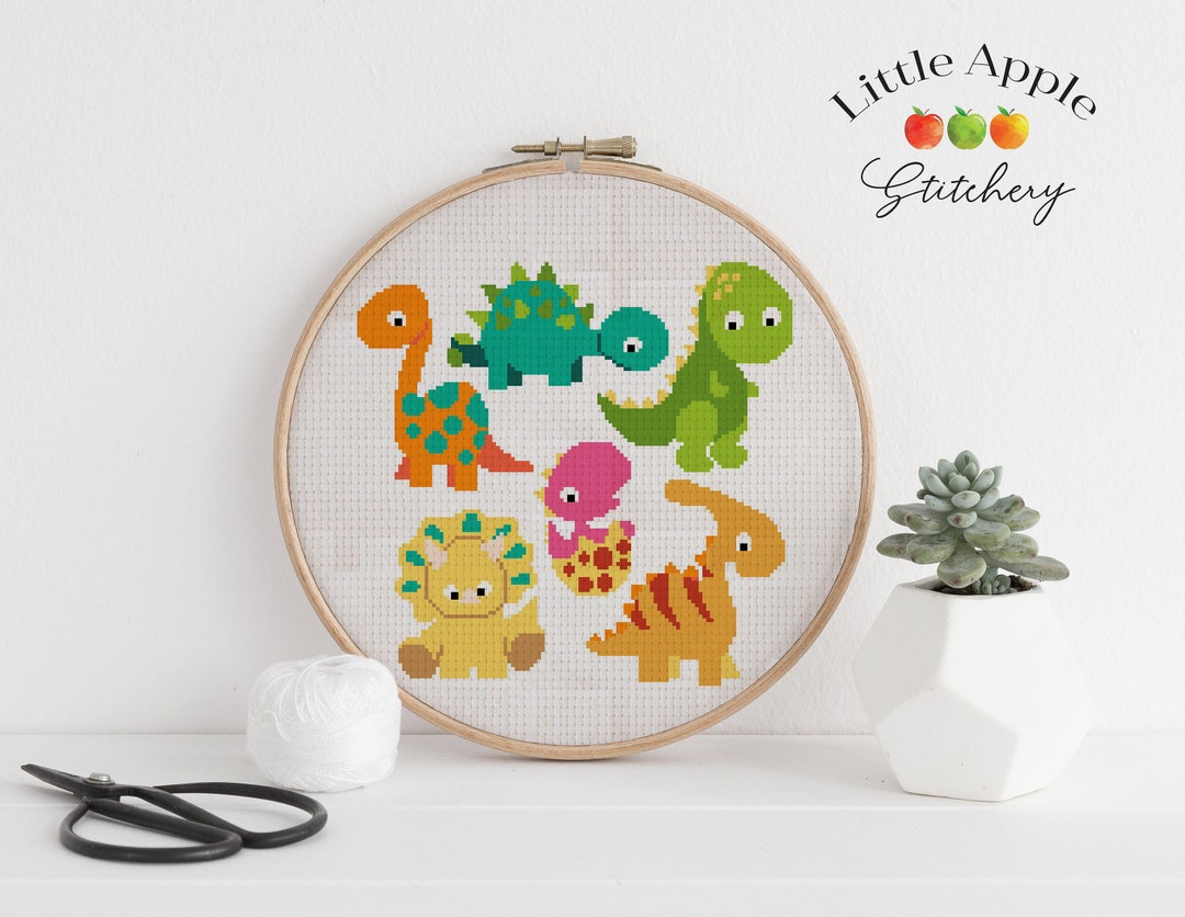 Dino Cross Stitch Pattern PDF - Etsy