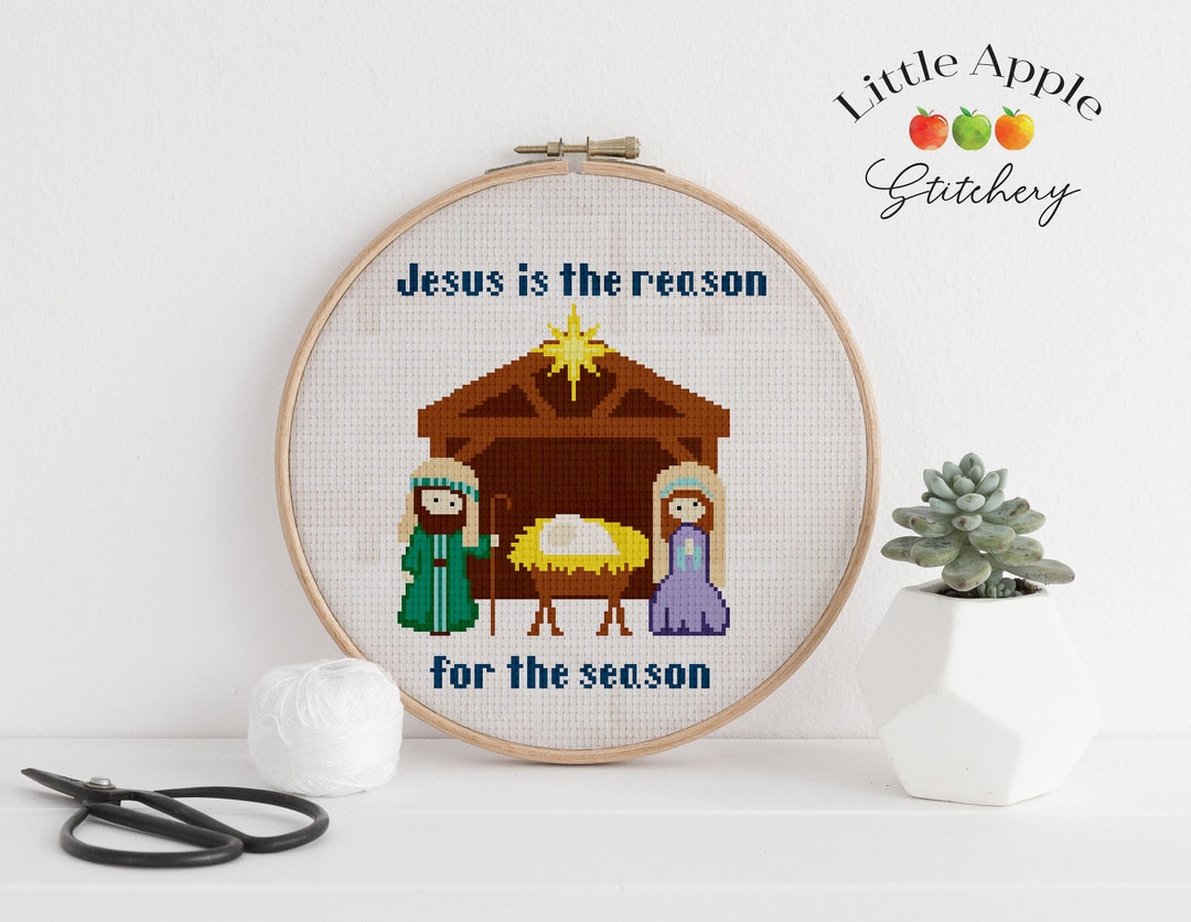 Nativity Cross Stitch Pattern: Baby Jesus, Christmas Decor (PDF) - Etsy