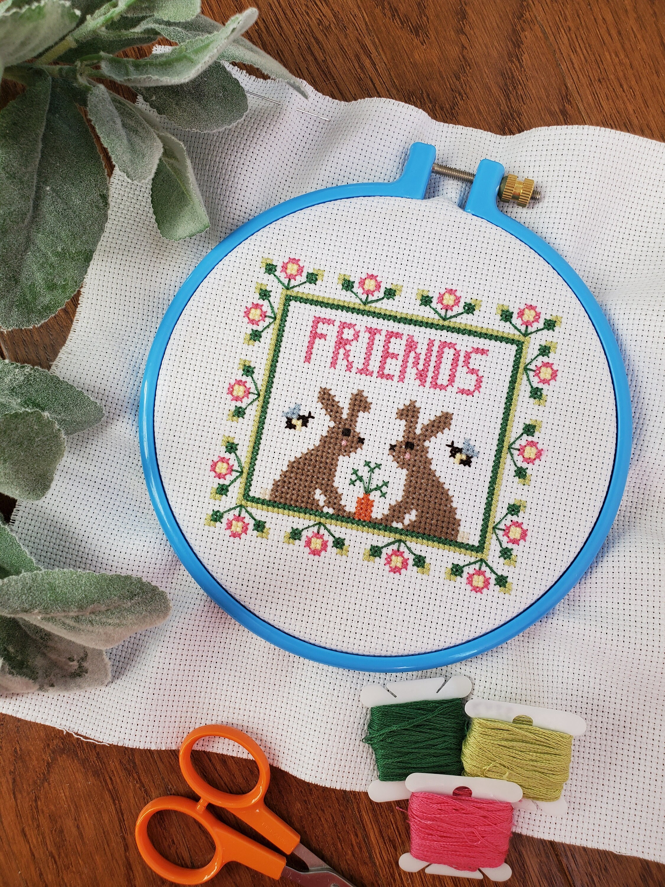 Friendship Cross Stitch Pattern Bunny Quick Stitch Project | Etsy