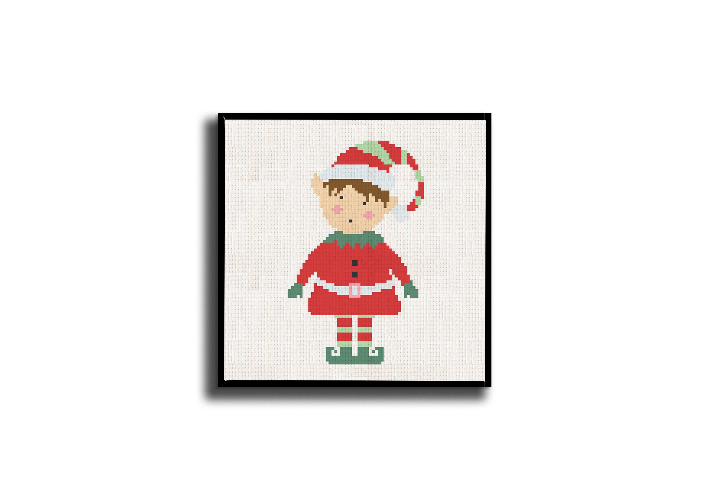 Elf Cross Stitch Pattern PDF Christmas Elves Quick Stitch | Etsy