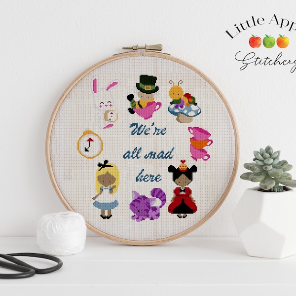 Alice in Wonderland Cross Stitch Pattern - Etsy