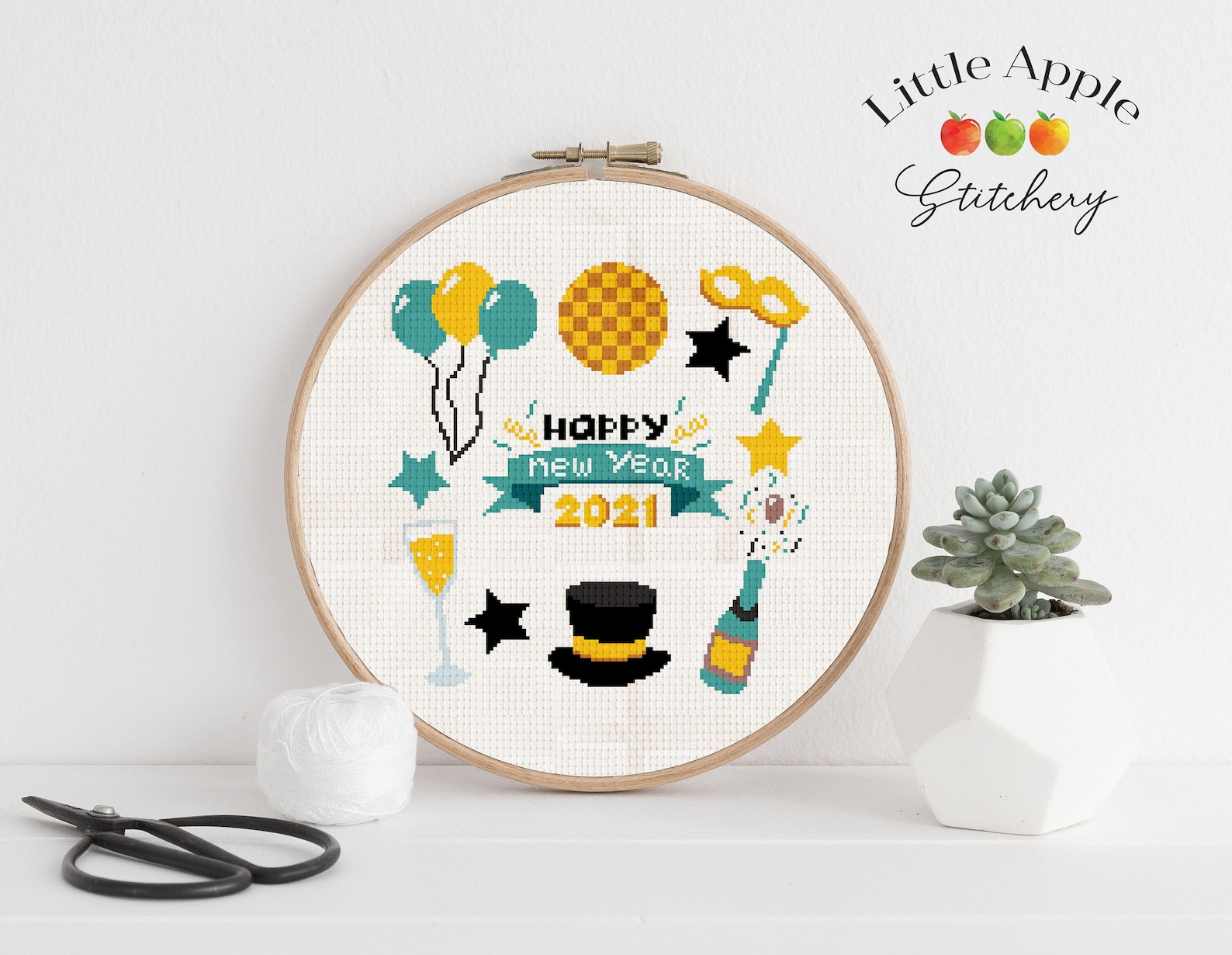 New Years Cross Stitch Pattern PDF 2021 - Etsy