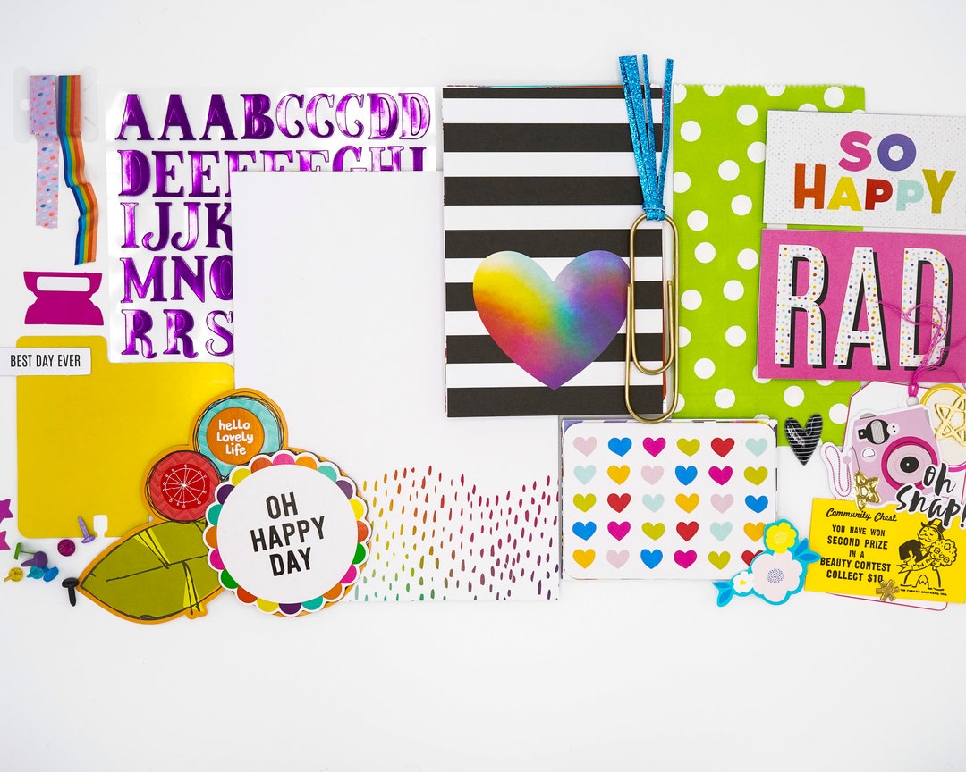 Scrapbook Kit • Rainbow Bright • 6x8 | Scrapbook Kit, Pocket Album Kit ...