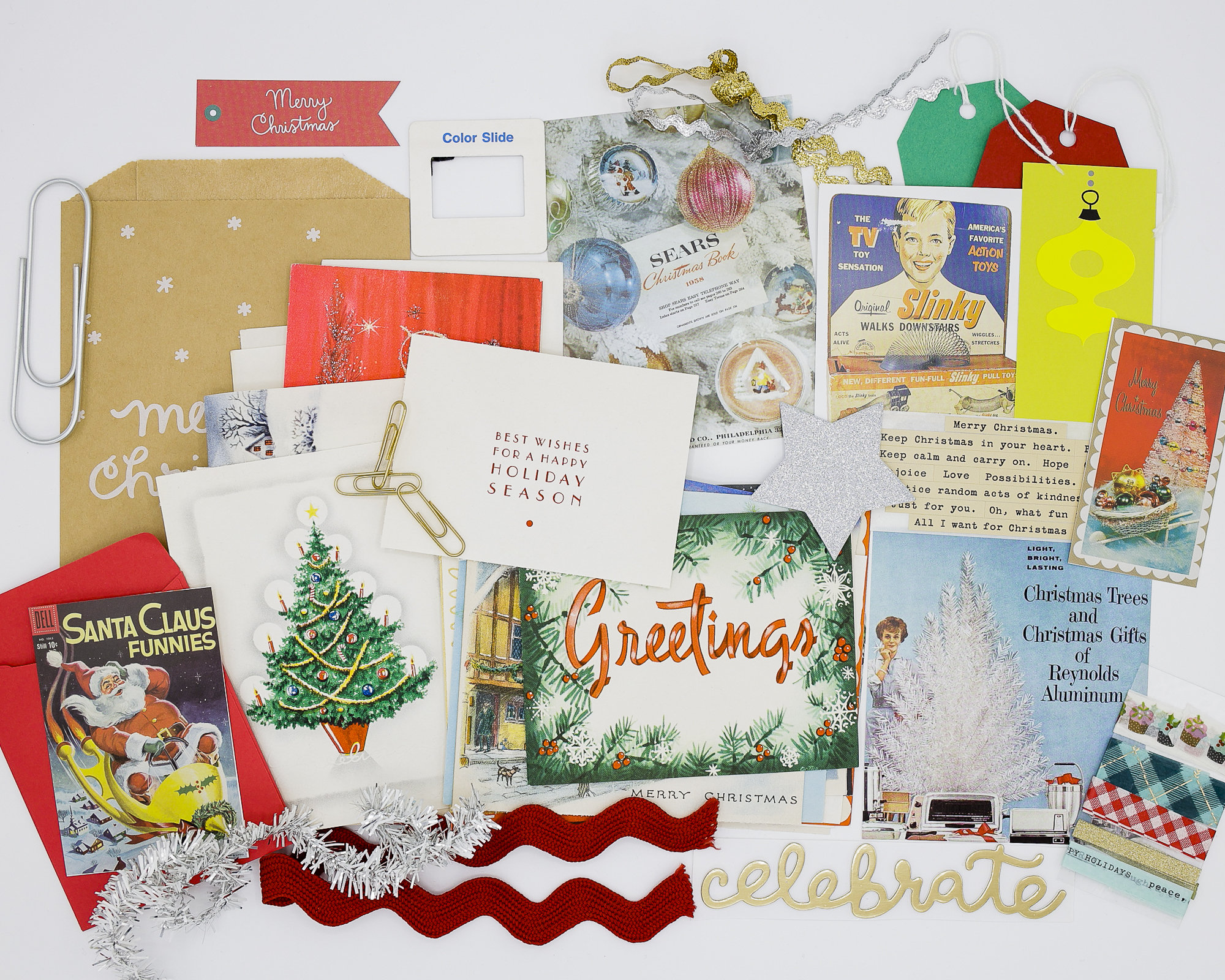Ephemera Kit Vintage Christmas // Scrapbook Kit, Scrapbook Album Kit ...
