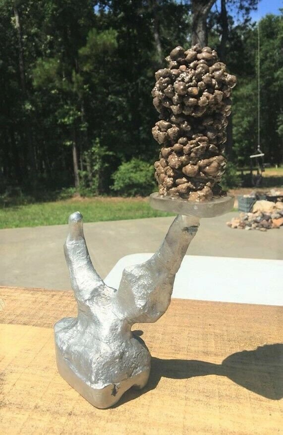 Crawfish Mound Chimney / Burrow Sculpture. tiny Aluminum Art by Charles ...