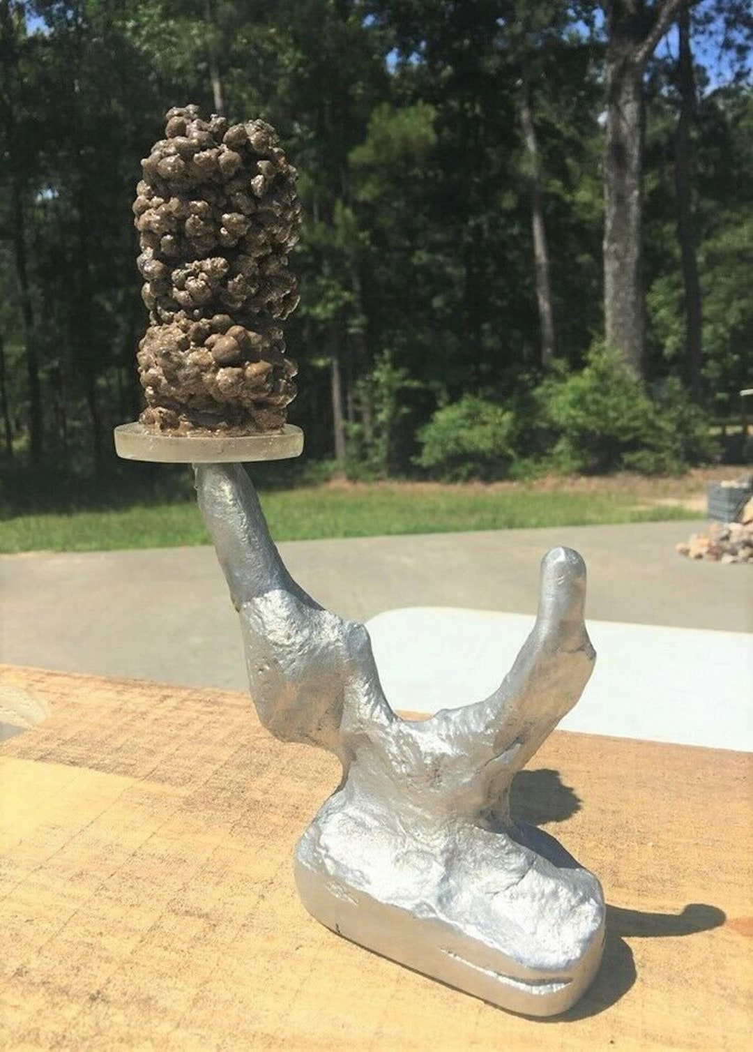 Crawfish Mound Chimney / Burrow Sculpture. tiny Aluminum Art by Charles ...