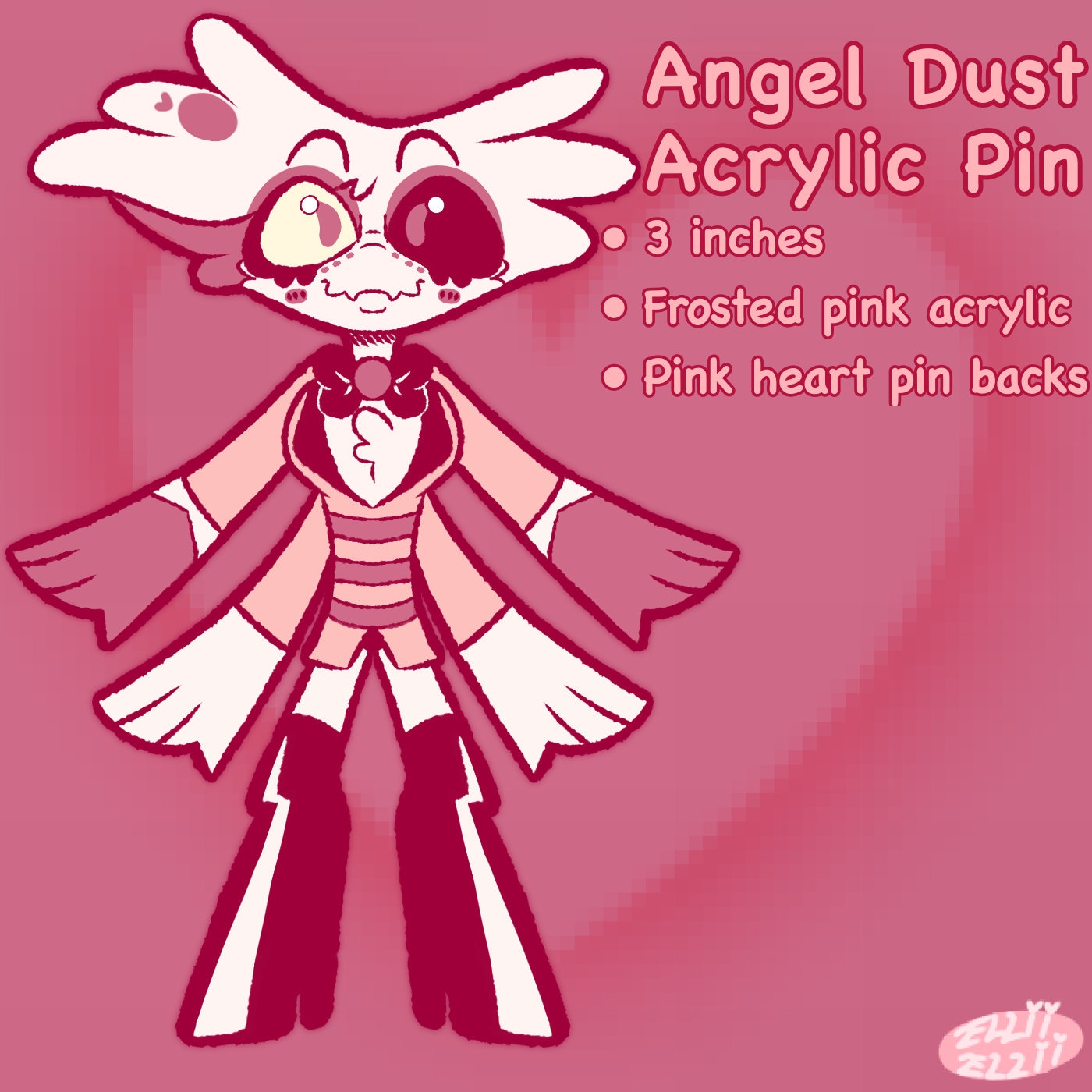 RESTOCK PREORDER Hazbin Hotel Angel Dust Acrylic Frosted Pin - Etsy